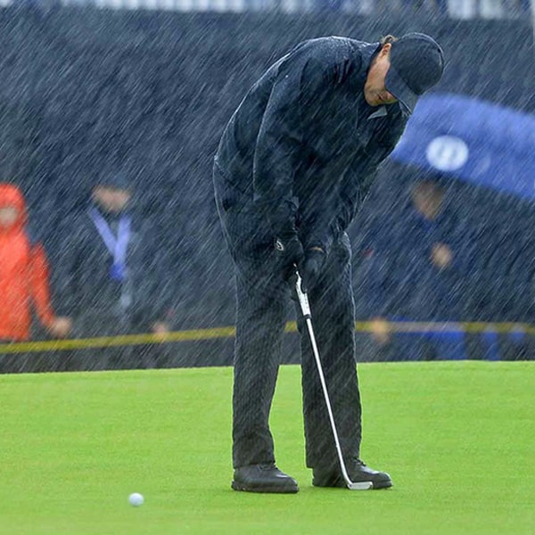 Playing Golf in the Wet Weather.